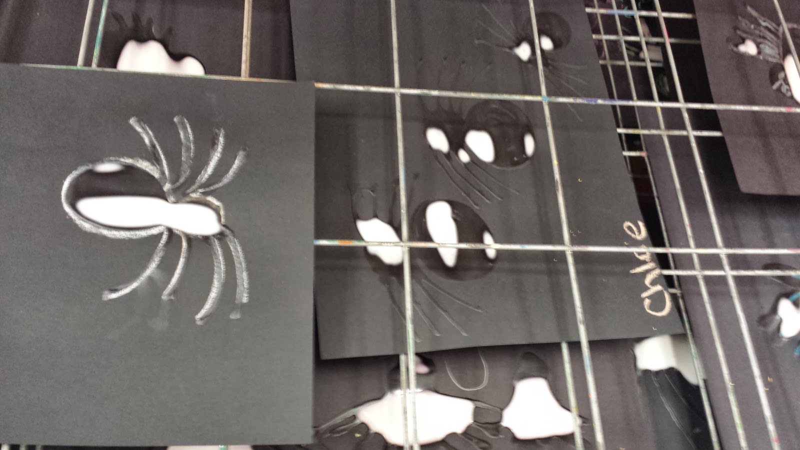 Mrs. Mona Lisa's Art Spot!: 3rd Grade Chalk Pastel Spiders!