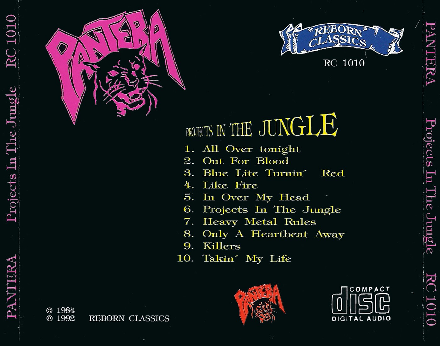 Classic Rock Covers Database: Pantera - Projects in the Jungle (1984)