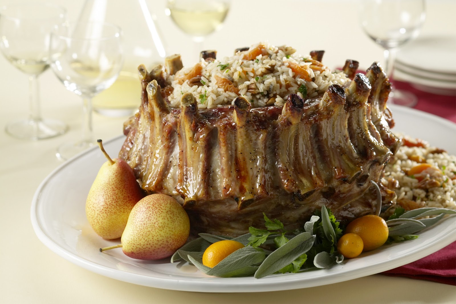 Rice-Stuffed Pork Crown Roast
