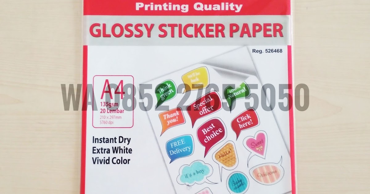 Kertas Stiker Glossy Sticker Paper | 0852 2765 505 | Distributor Kertas ...