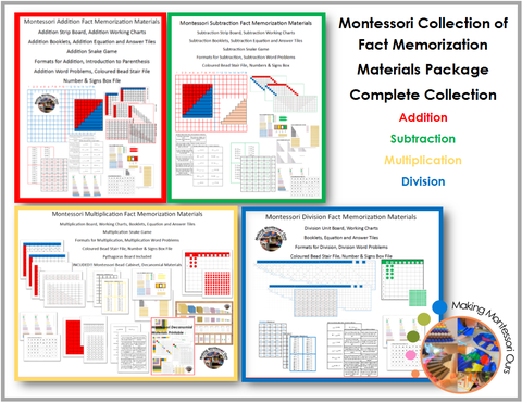 Montessori Multiplication Fact Memorization Materials Printables ...