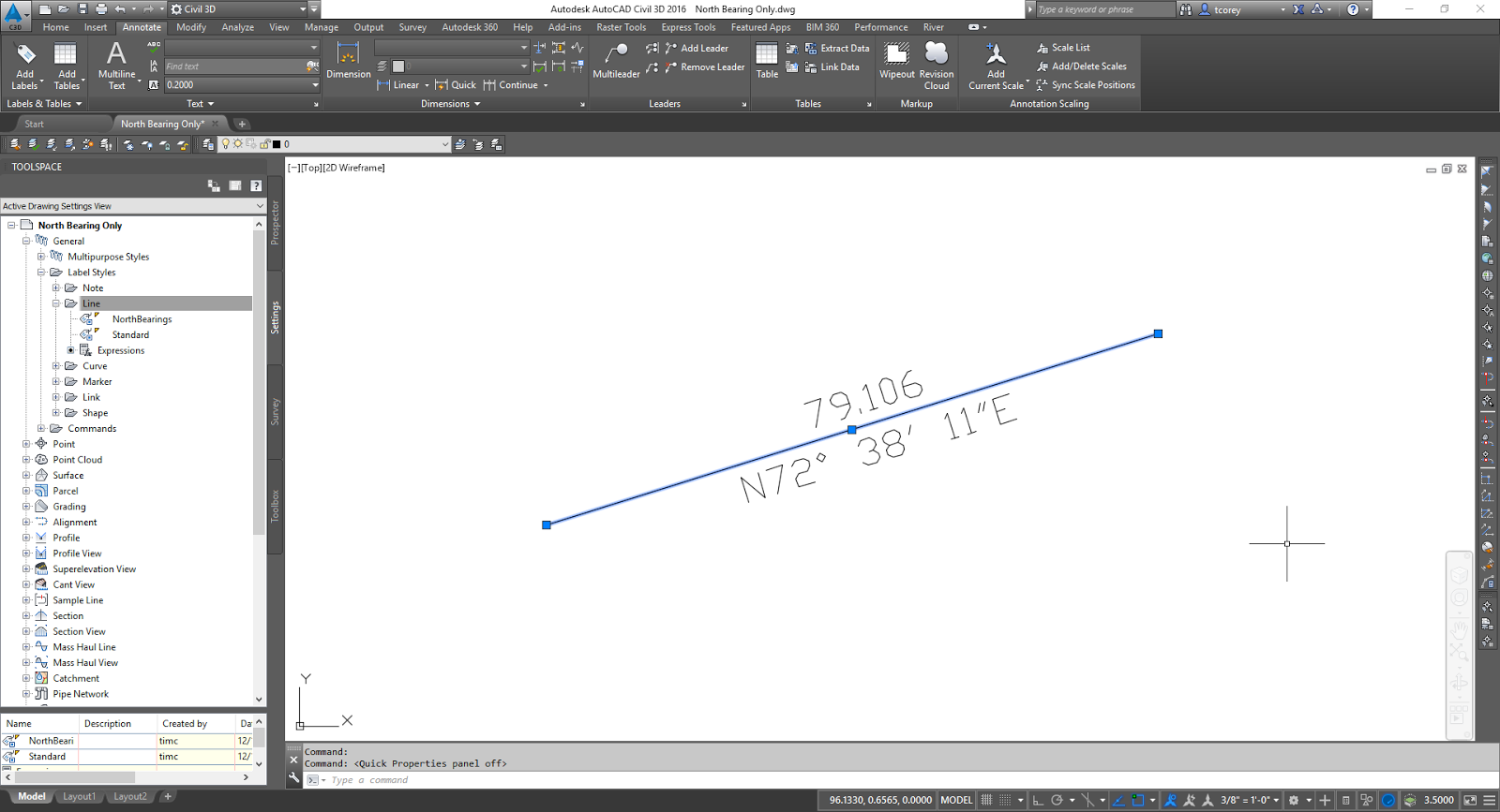 Tim's Civil 3D blog: How to create bearing labels that show all ...
