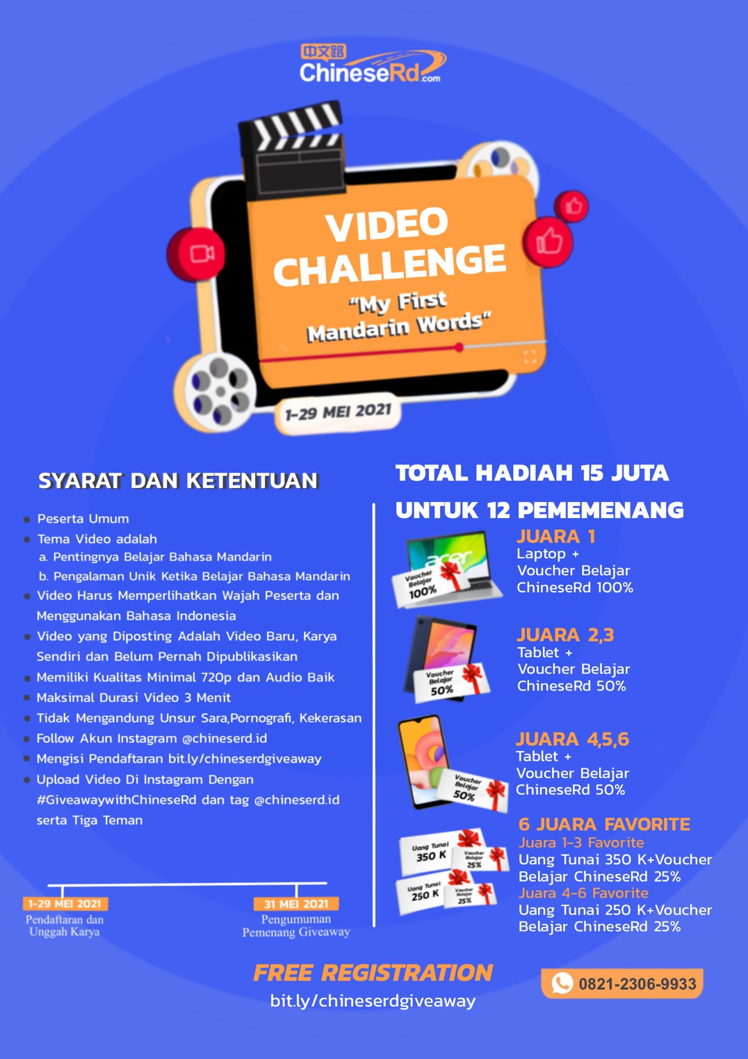 [GRATIS] Lomba Video Pendek Nasional 2021 dari ChineseRd - Info Lomba ...