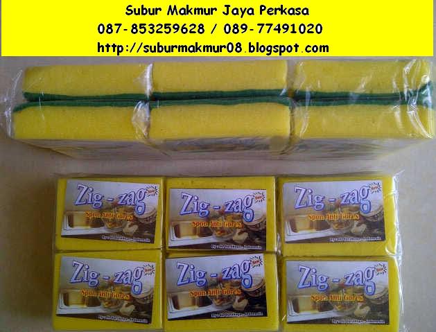 SPON CUCI PIRING KUNING HIJAU MAMA LEMON ZIG ZAG, TOP, TOPI - Subur Makmur