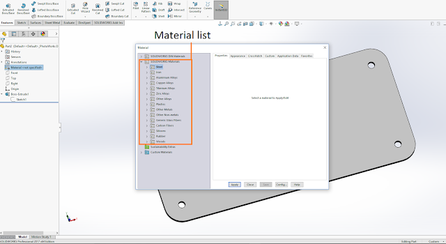 Design Tech Academy: Add material to part in Solidworks