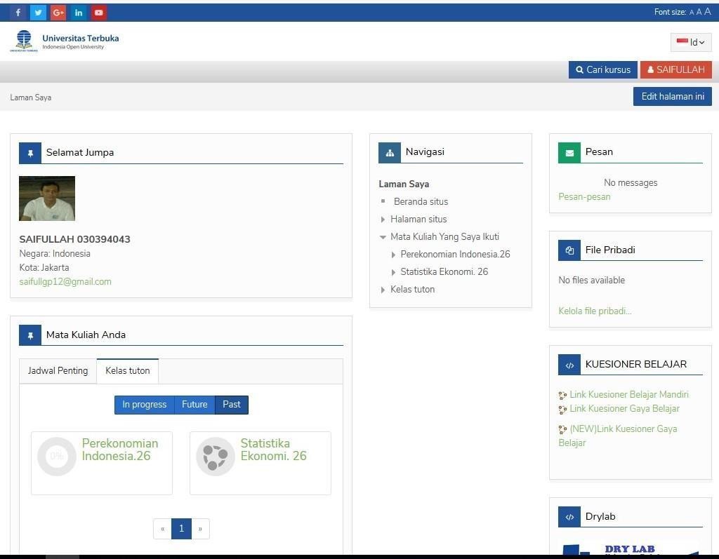 Terbaru, Panduan Tuton elearning.ut.ac.id bagi Mahasiswa UT Tahun 2021. ...