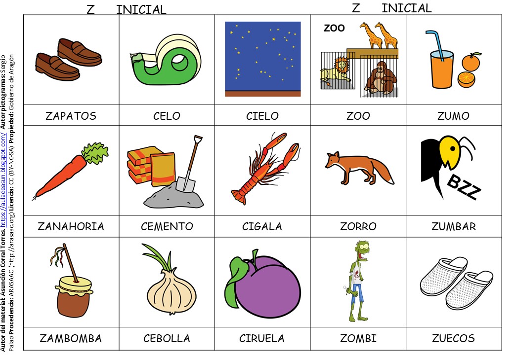 AUDICIÓN Y LENGUAJE: ARTICULACIÓN: SONIDO Z INICIAL Y POSICIÓN MEDIA
