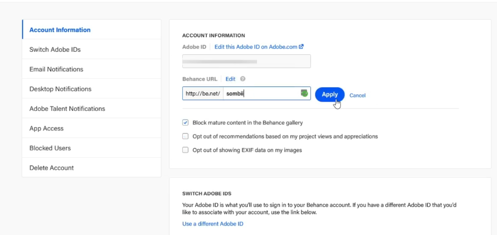 How To Change Behance Url Username