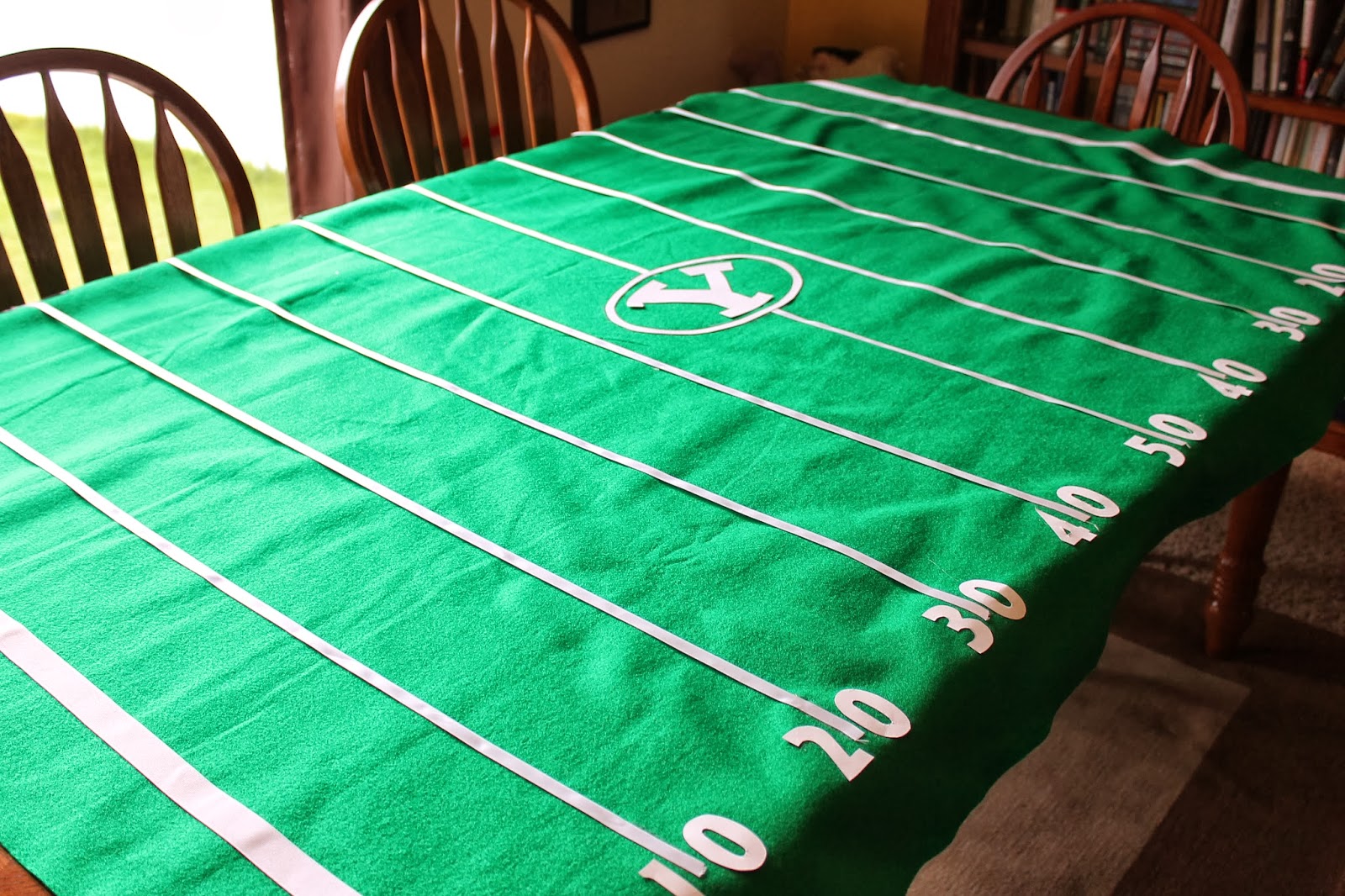 Homemade Happiness: BYU Football Tablecloth