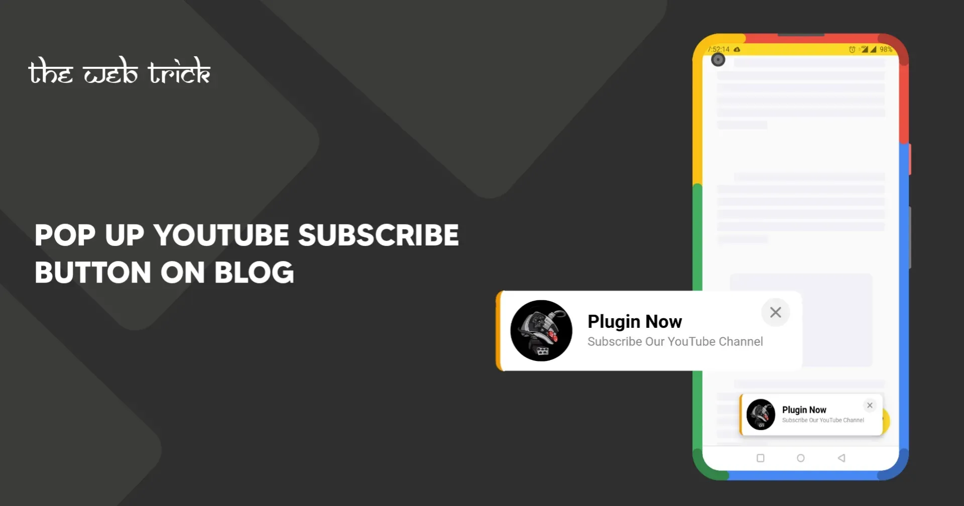 Slide Pop Up Widget | Increase Your Youtube Subscriber - The Web Trick