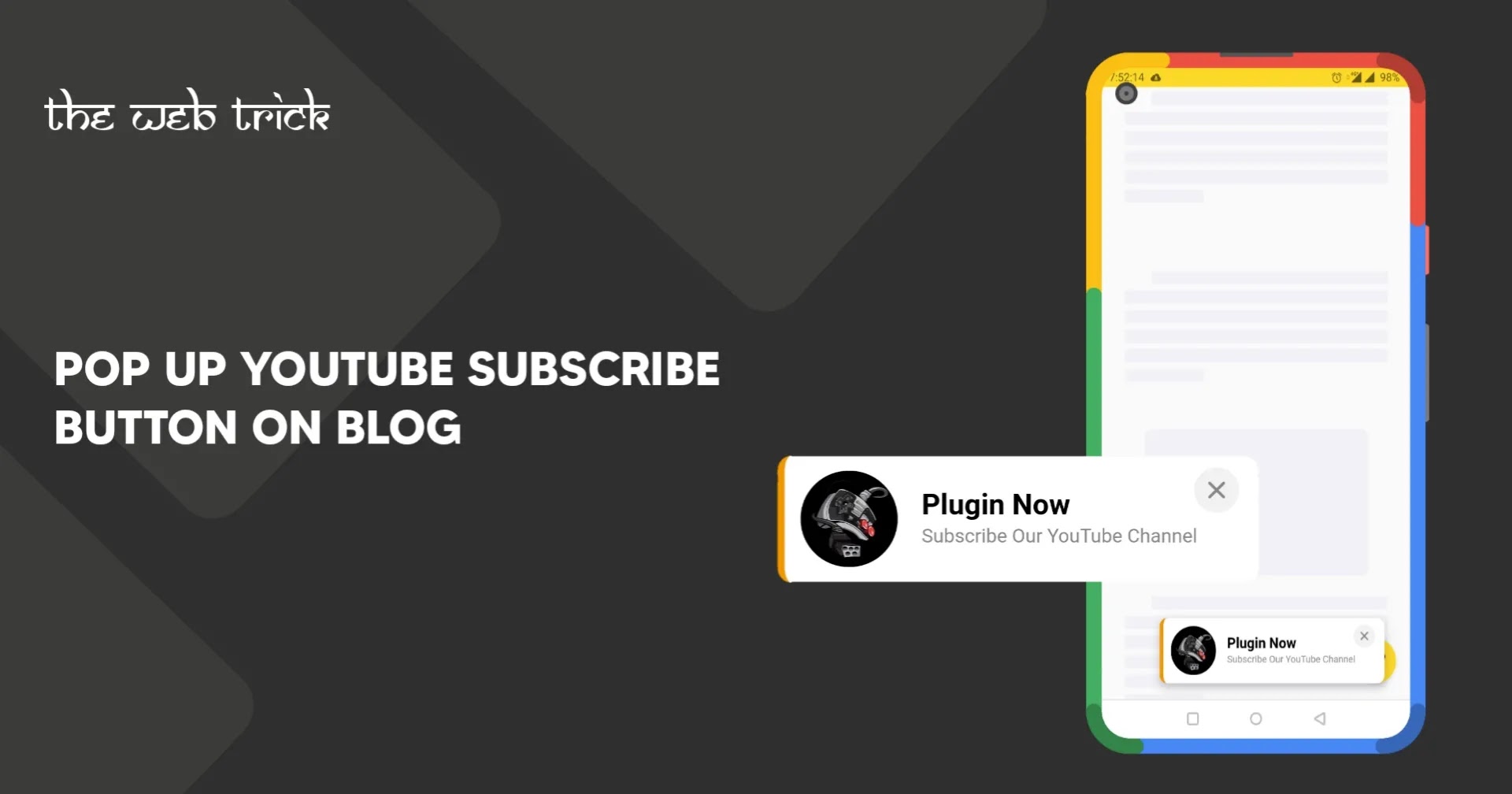 Slide Pop Up Widget | Increase Your Youtube Subscriber - The Web Trick