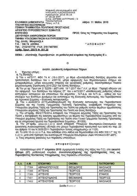 FIREFIGHTERS 2012 - ΠΠΥ ΕΛΛΑΔΟΣ : ΚΑΤΑΤΑΞΗ ΠΥΡΟΣΒΕΣΤΩΝ ΣΕ ΜΙΣΘΟΛΟΓΙΚΑ ...