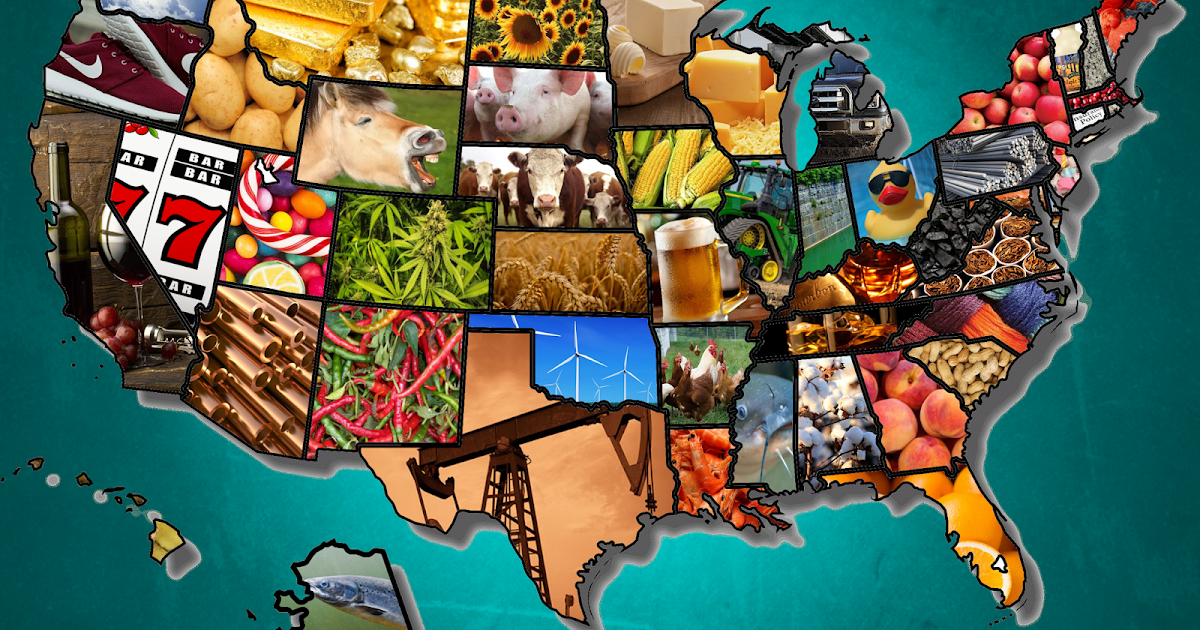 Most Iconic Product in Each U.S. State - Vivid Maps