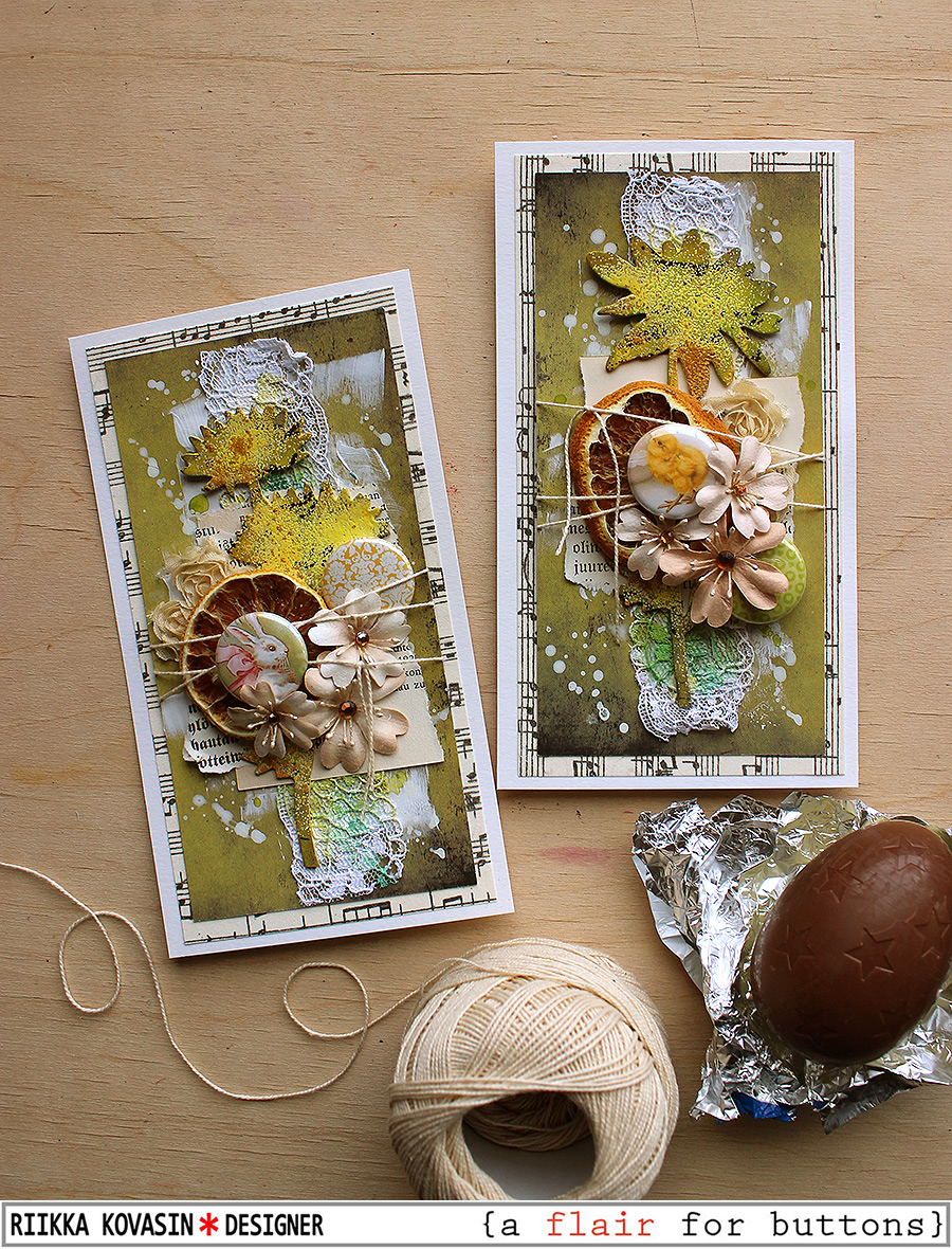 Riikka Kovasin - Paperiliitin: Easter cards - A Flair for Buttons