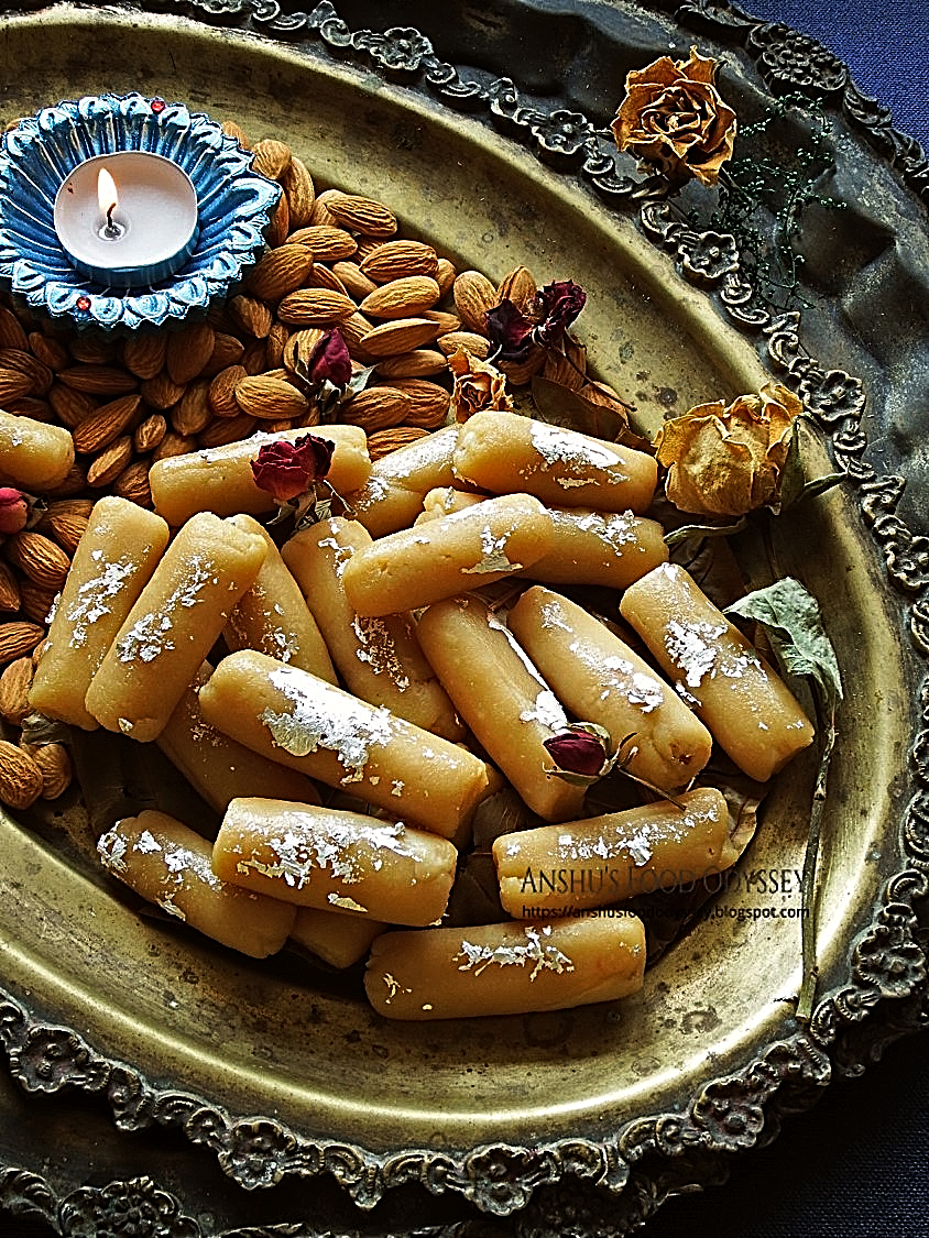 Almond Toffee Rolls | Caramel Badam Rolls | Butterscotch Almond Rolls ...