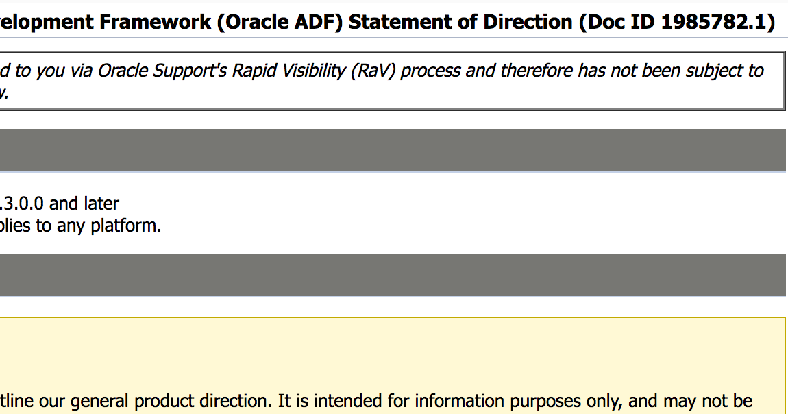 Andrej Baranovskij Blog: Oracle ADF - Strategic Oracle Technology
