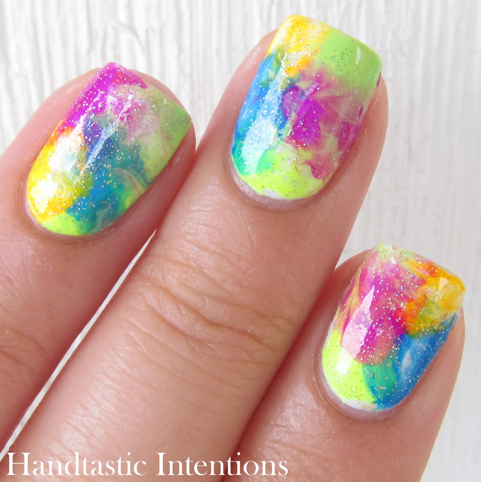 Handtastic Intentions: Neon Week Nail Art: Neon Mist