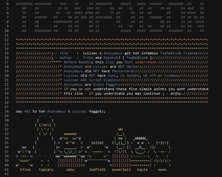 Anonymous & Lulzsec Personal Information leaked by TeaMp0isoN
