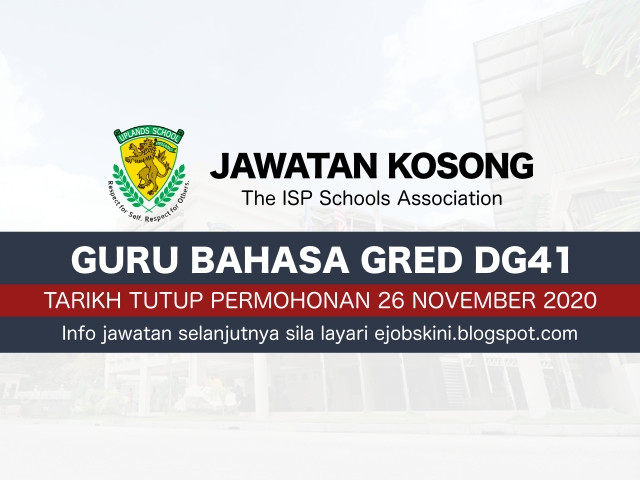 Jawatan Kosong Guru Bahasa Gred DG41 November 2020