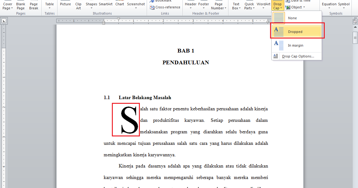 Membuat Drop Cap Pada Ms Word ~ Gudang Tutorial Komputer