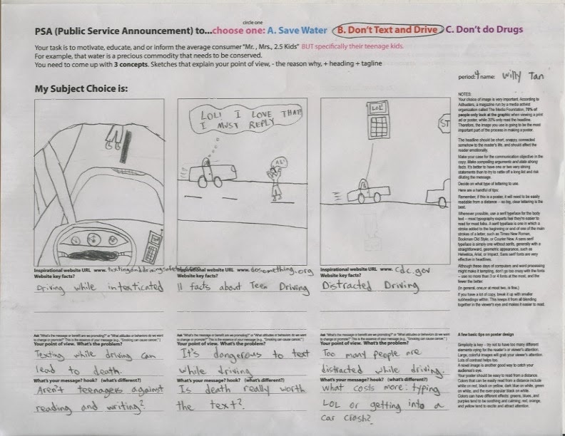 Graphics: Texting and Driving PSA Poster