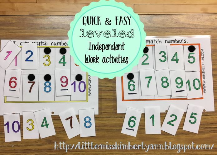 Little Miss Kim's Class: Quick & Easy Leveled Independent Work ...