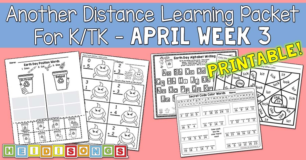 WEEK 3 - Distance Learning Packet for K/TK!