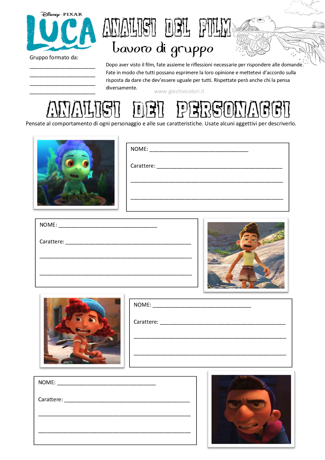 Giochiecolori.it - Maestro Fabio : CINEMA E DIDATTICA: LUCA (DISNEY ...