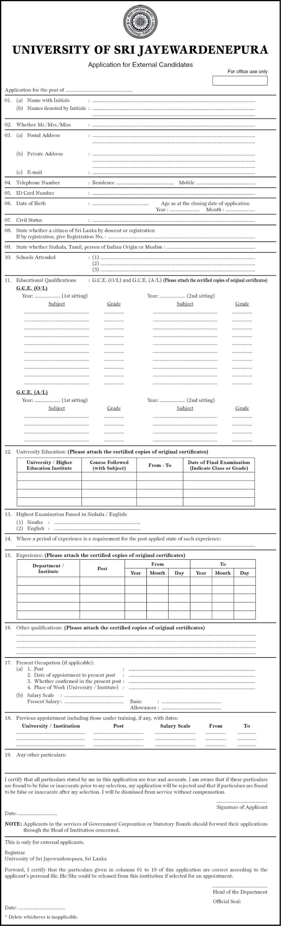 Managment Assistant And More University Of Jayawardhanapura SLDailyPlus managment-assistant-and-more-university-of-jayawardhanapura-sldailyplus