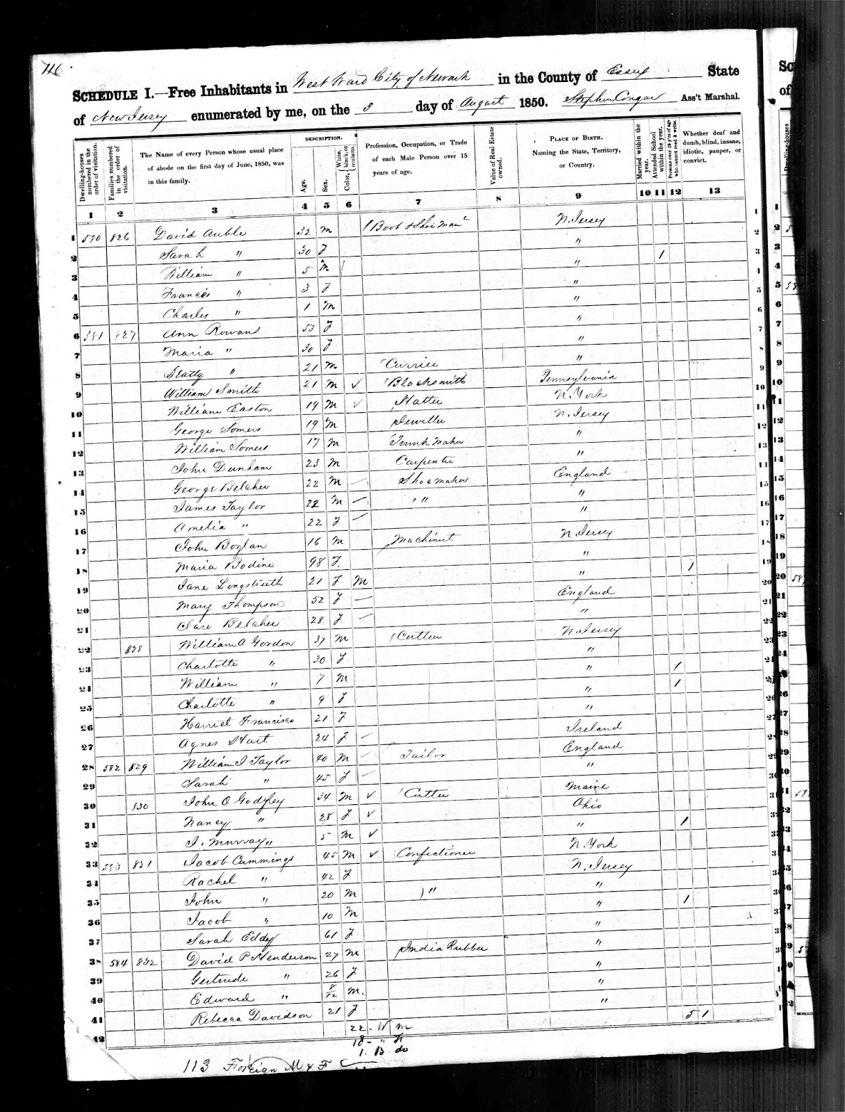 Genea-Musings: Treasure Chest Thursday - 1850 U.S. Census Record for ...