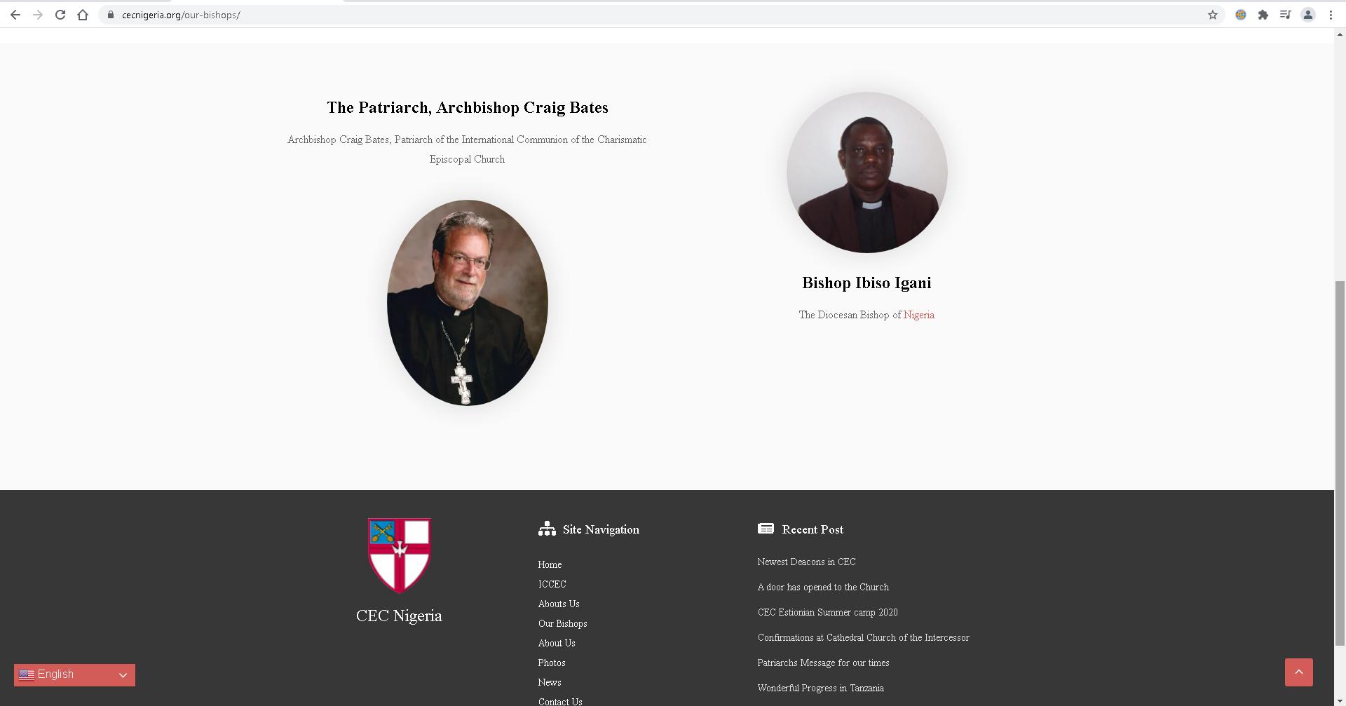 International Communion of the Charismatic Episcopal Church 2022