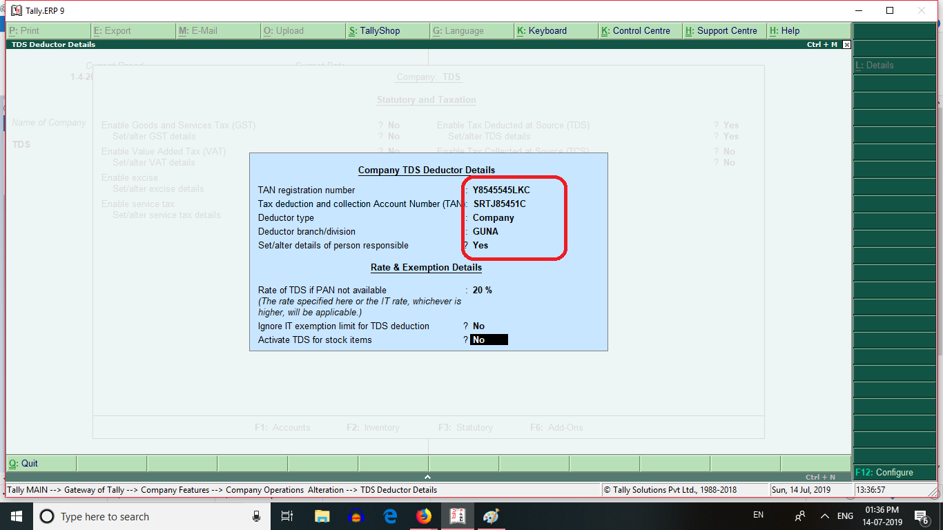 TDS (Tax Detected at Source) In Tally.erp9 release 6.0.3 in Hindi/English