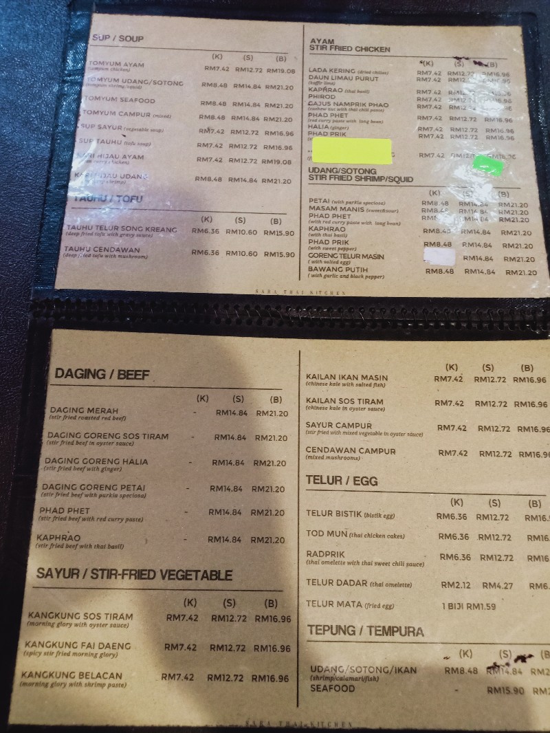 Dinner di Sara Thai Kitchen Kuantan Pahang