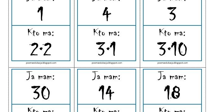 Poema Edukacja: Ja mam, kto ma... Mnożenie do 30
