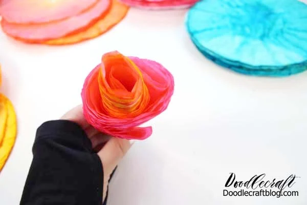 Giant Hand Dyed Coffee Filter Rose DIY