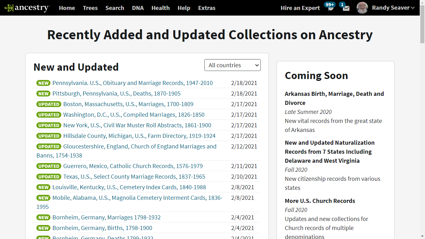 Genea-Musings: Added and Updated Ancestry.com Record Collections - Week ...