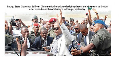 Pictures Of Gov Sullivan Chime Arrival In Enugu | CKN News