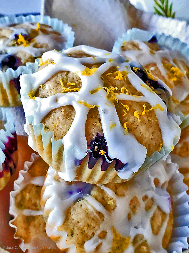 Zucchini Blueberry Iced Muffins | What's Cookin' Italian Style Cuisine