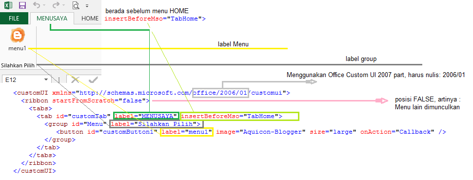 Belajar Menggunakan Microsoft Excel dan VBA: Custom UI excel 2013