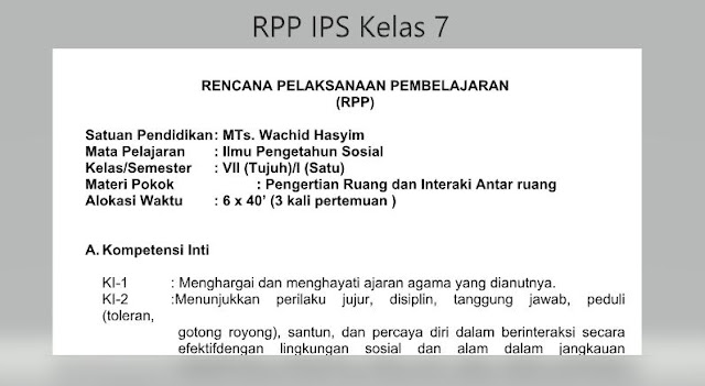 Unduh Contoh RPP IPS Kelas 7 SMP/MTs Semester 1 Kurikulum 2013 Tahun ...