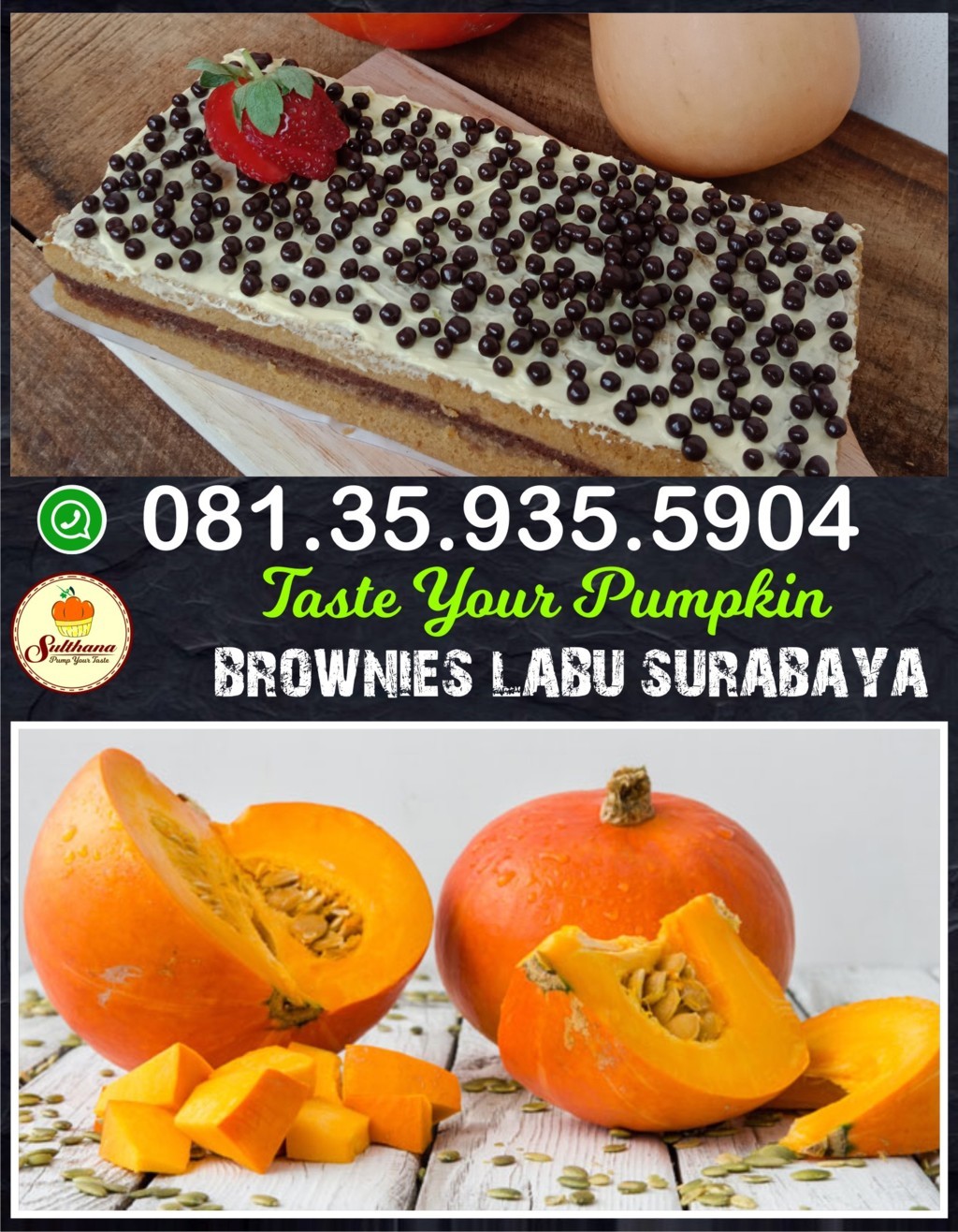 081.35.935.5904, Brownies Labu Kuning Panggang: Produk Brownies Labu