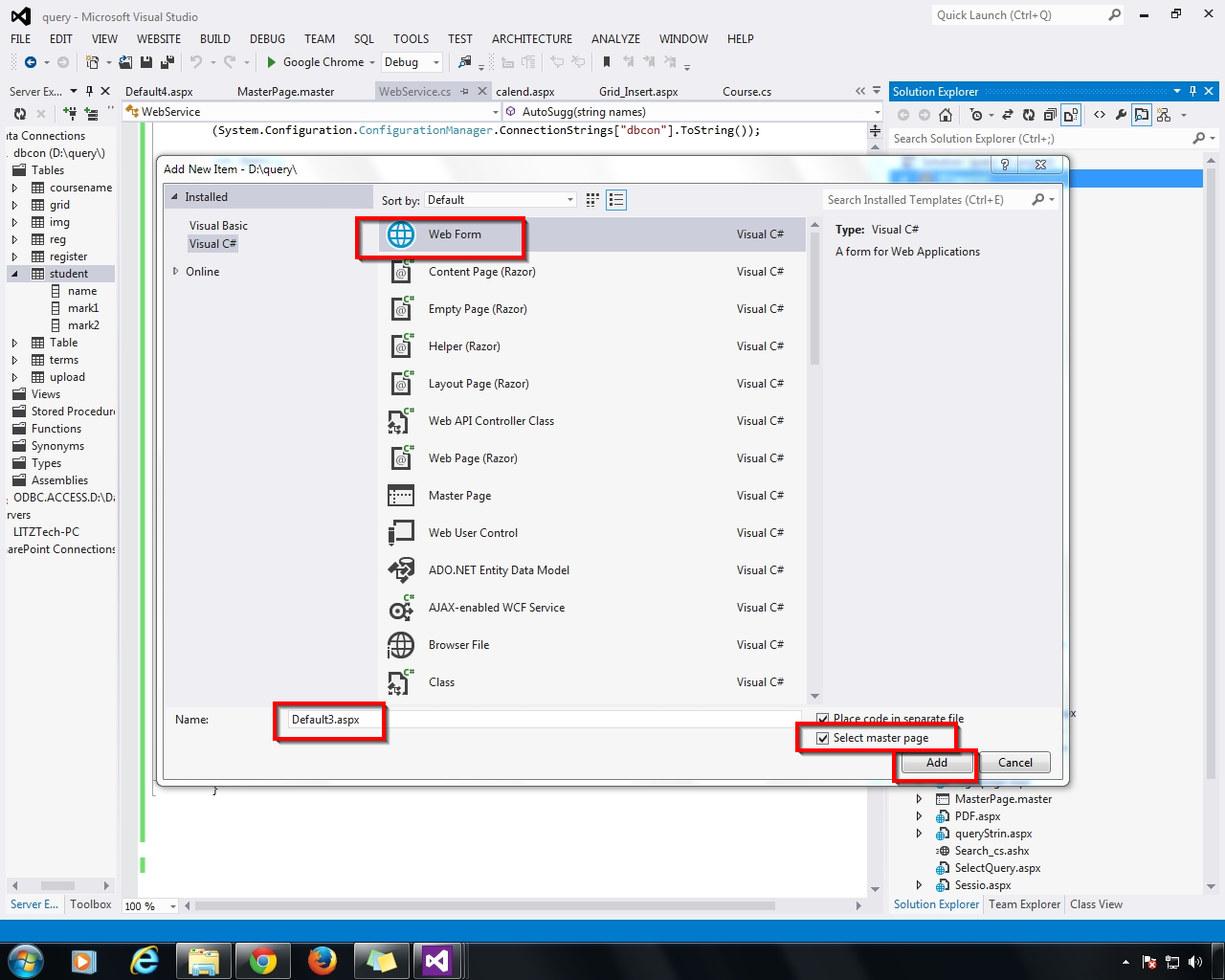 Auto Suggestion Search Textbox In Masterpage Using Jquery And Webservices In Aspnet C