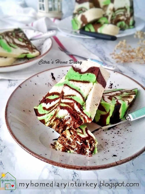 Citra's Home Diary: Three Colors Marble Steamed Cake ( from egg whites ...