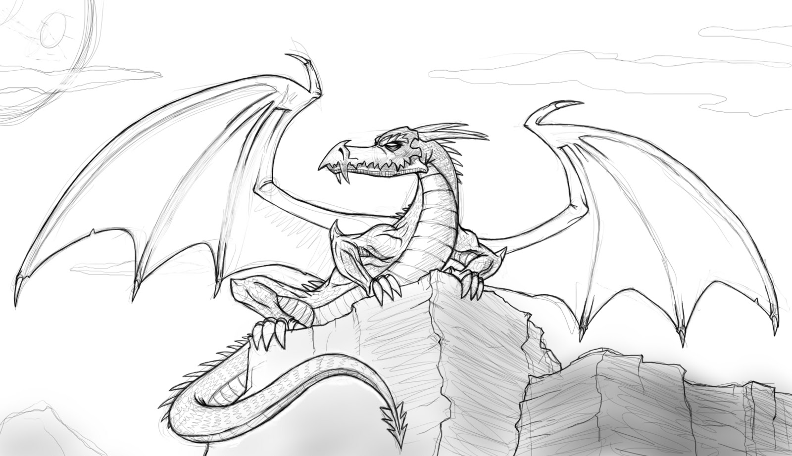 . Animation and sketching madness! .: Dragon rough pencils.