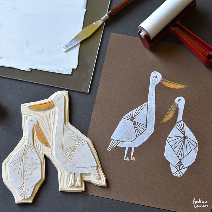 Ink Print Repeat by Andrea Lauren: Bird Block Print Stamps by Andrea Lauren