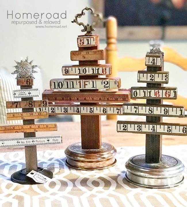 Vintage Ruler Christmas Trees