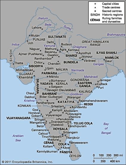 Maps and International Relations: Medieval Kingdoms/Empires of India