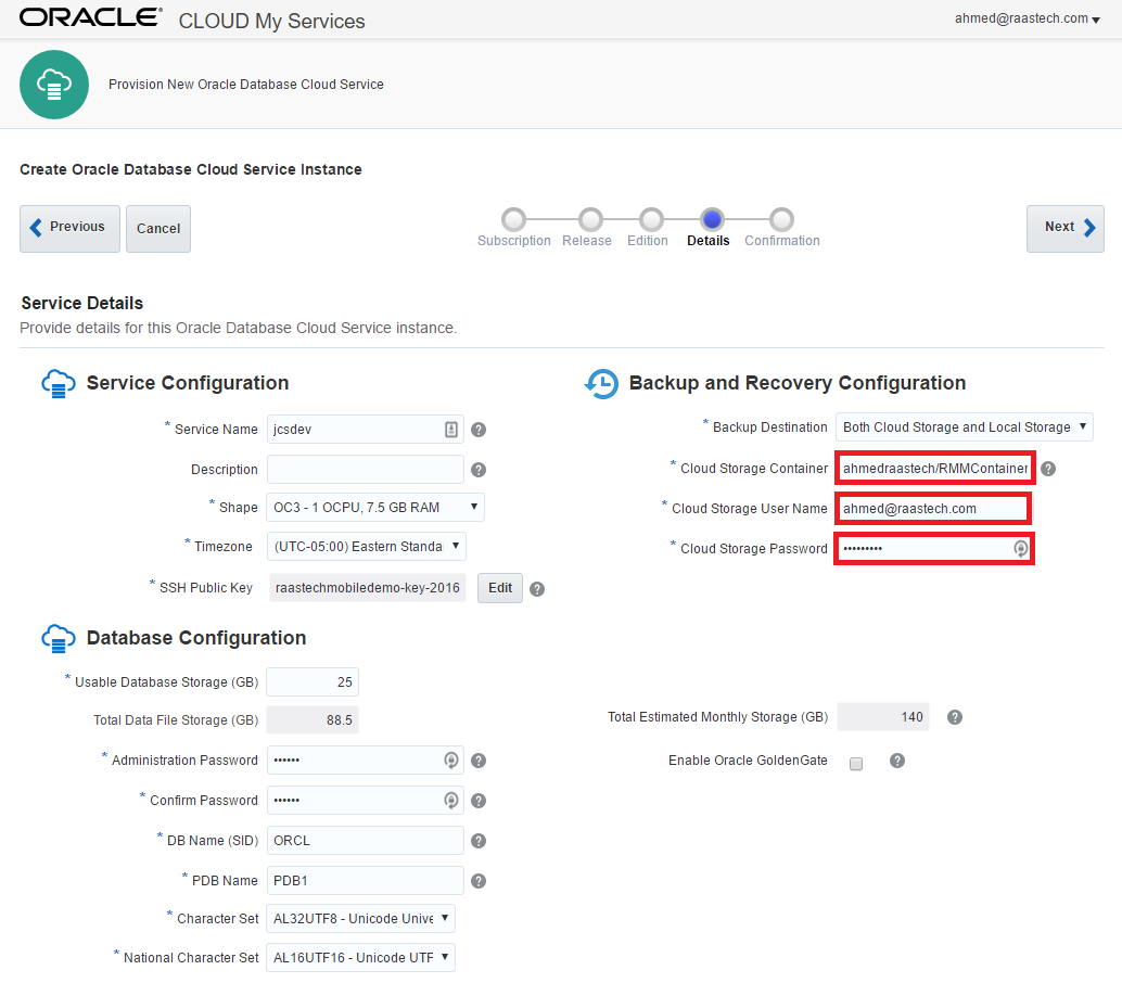 Raastech Blog: Creating an Oracle Storage Cloud Service Raastech Blog: Creating an Oracle Storage Cloud Service