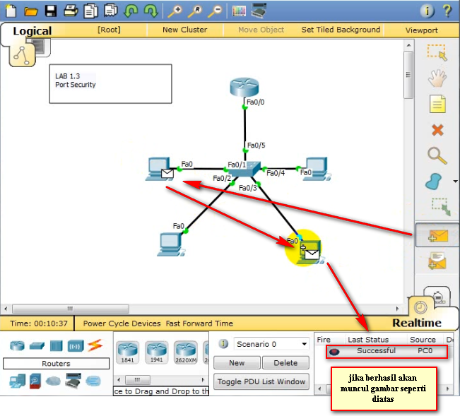 Konfig Port Security Sticky
