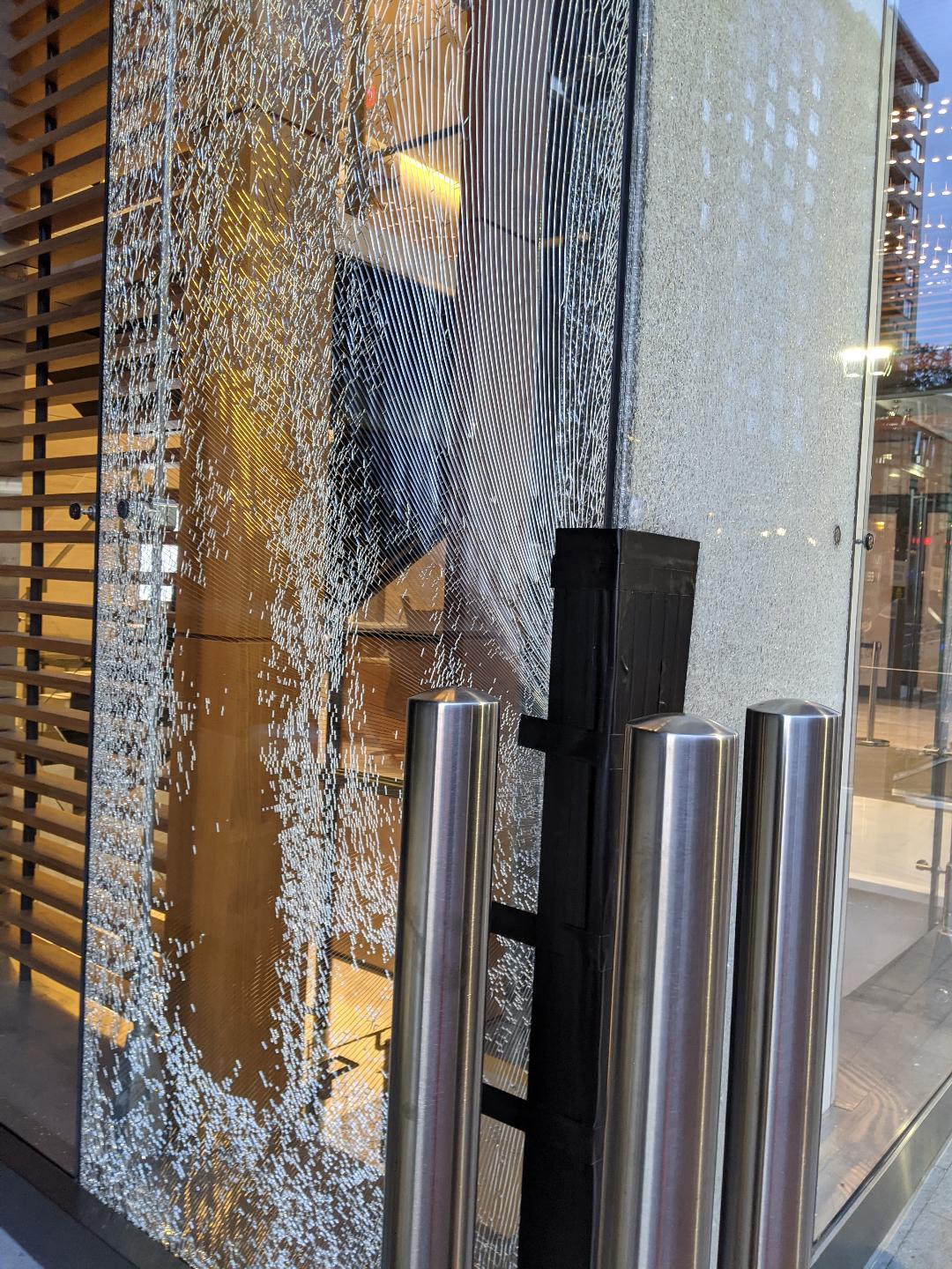 Robert Dyer @ Bethesda Row: Shattered glass at Bethesda Avenue office ...